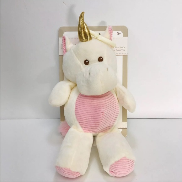 Toys | 1 Kelly Baby Cuddle White Unicorn Lovey Rattle Clip On Pink ...